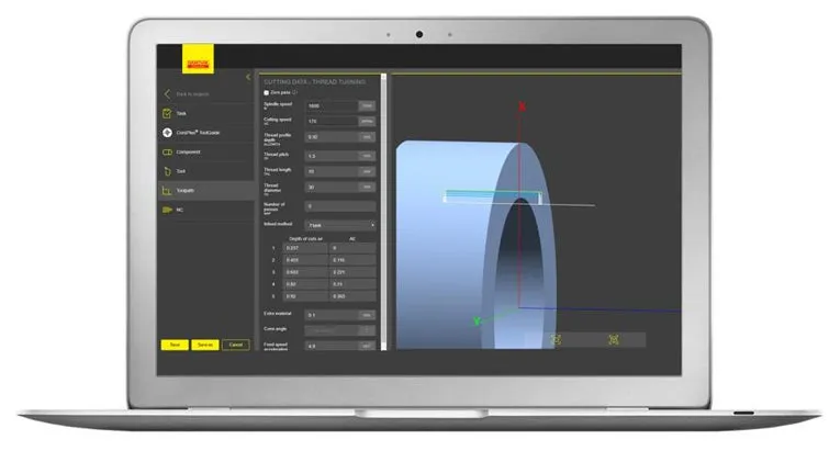 CoroPlus® Tool Path for thread turning